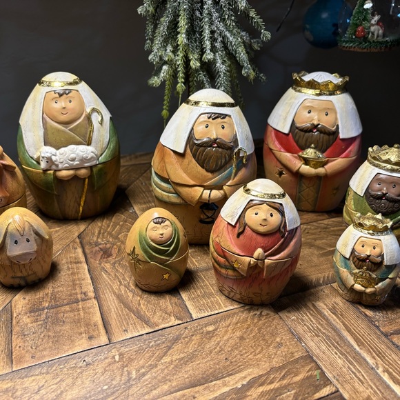 Holiday | Nesting Nativity Set Of Nine Piecesgreat Fun For Kids Great ...
